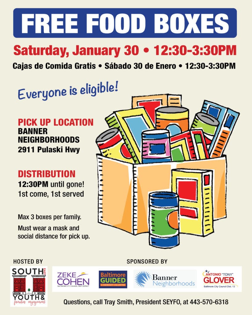 Free Food Boxes | Cajas de Comida Gratis - Banner Neighborhoods